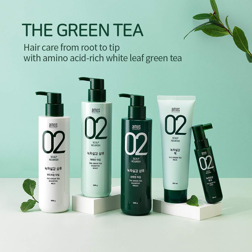 AMOS - The Green Tea Shampoo - Moist - 500g | Beauty Amora | Korean ...