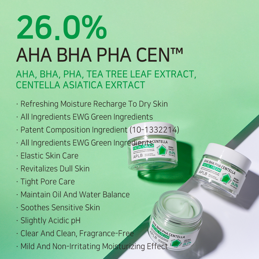 APLB - AHA BHA PHA Centella Facial Cream - 55ml | Beauty Amora | Korean ...