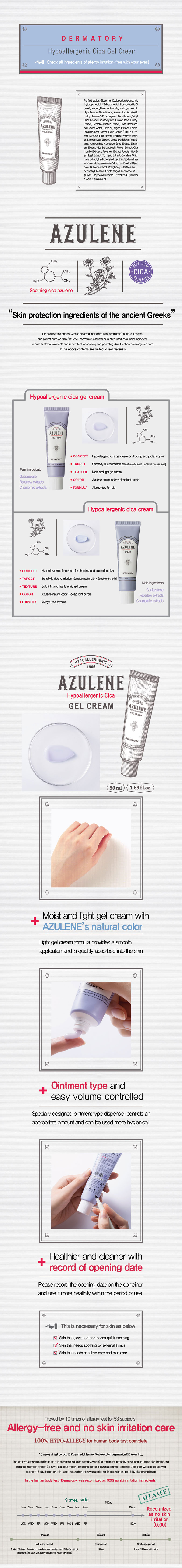 Dermatory - Hypoallergenic Cica Gel Cream - 50ml | Beauty Amora ...
