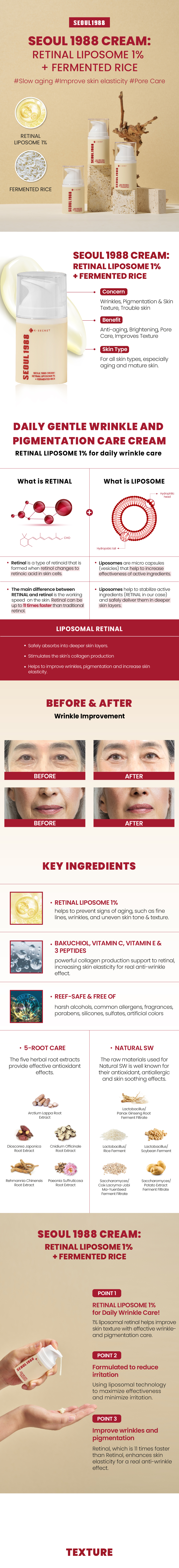 KSECRET - SEOUL 1988 Cream : Retinal Liposome 1% + Fermented Rice ...