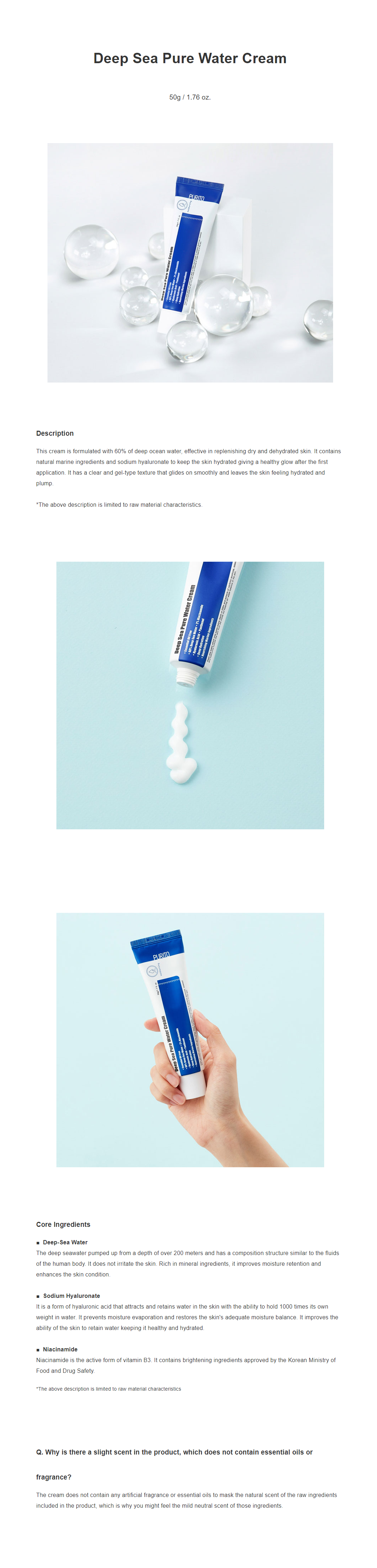 Purito SEOUL - Deep Sea Pure Water Cream - 50g | Beauty Amora | Korean ...