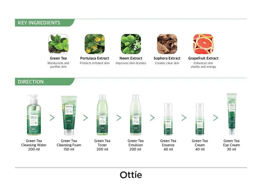 Ottie - Green Tea Eye Cream - 30ml | Beauty Amora | Australia's K ...