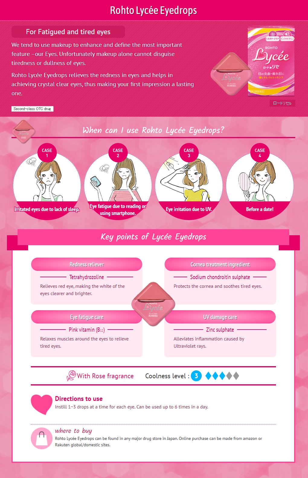 Rohto Mentholatum - Lycee Eye Drops - 7ml | Beauty Amora | Korean ...