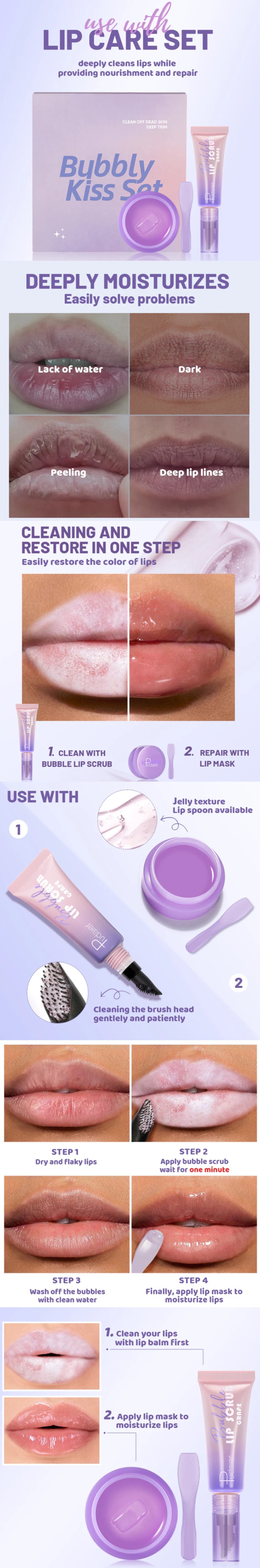 Pudaier - Lip Exfoliate And Nourish Set - 10g+10g | Beauty Amora ...
