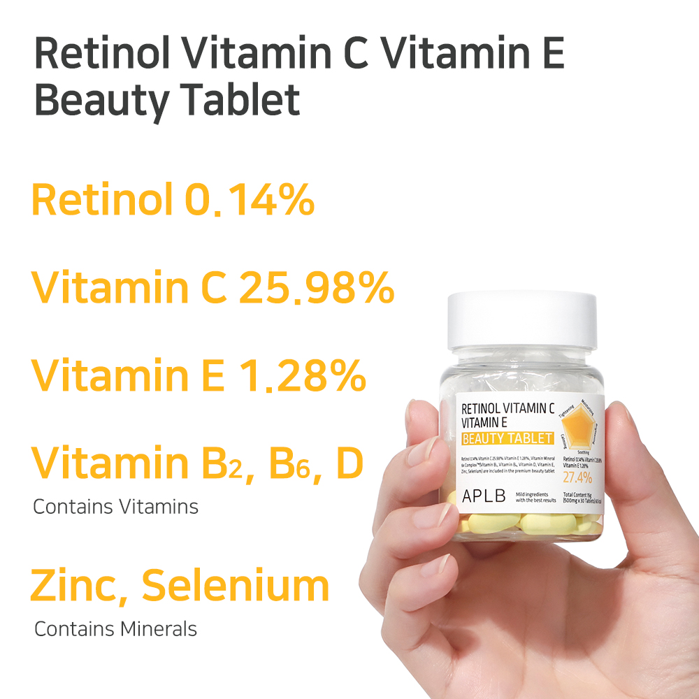 APLB - Retinol Vitamin C Vitamin E Beauty Tablet - 30ea | Beauty Amora ...