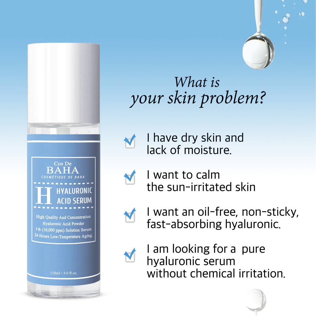 Cos De BAHA - Hyaluronic Acid Serum (H120) - 120ml | Beauty Amora | Korean Beauty Store in Australia