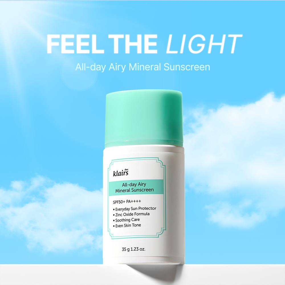 Dear, Klairs - All-day Airy Mineral Sunscreen SPF50+ PA++++ - 60g ...