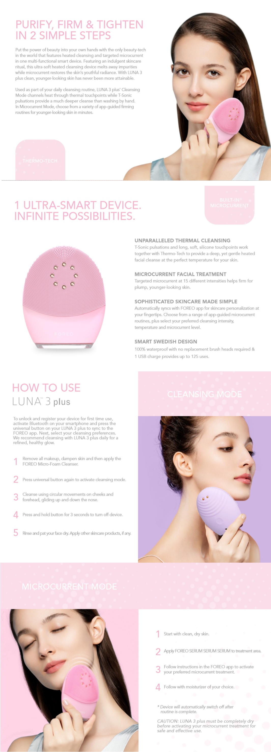 Foreo - LUNA 3 Plus Thermal-Cleansing & Microcurrent Facial Device ...