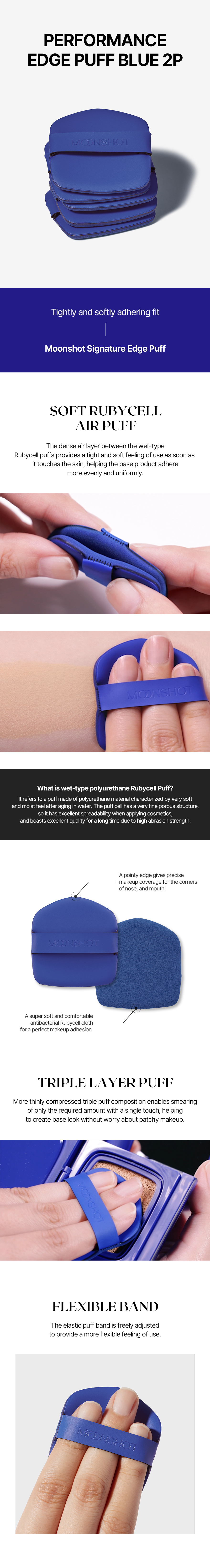 moonshot - Performance Edge Puff Blue - 2pcs | Beauty Amora | Korean ...
