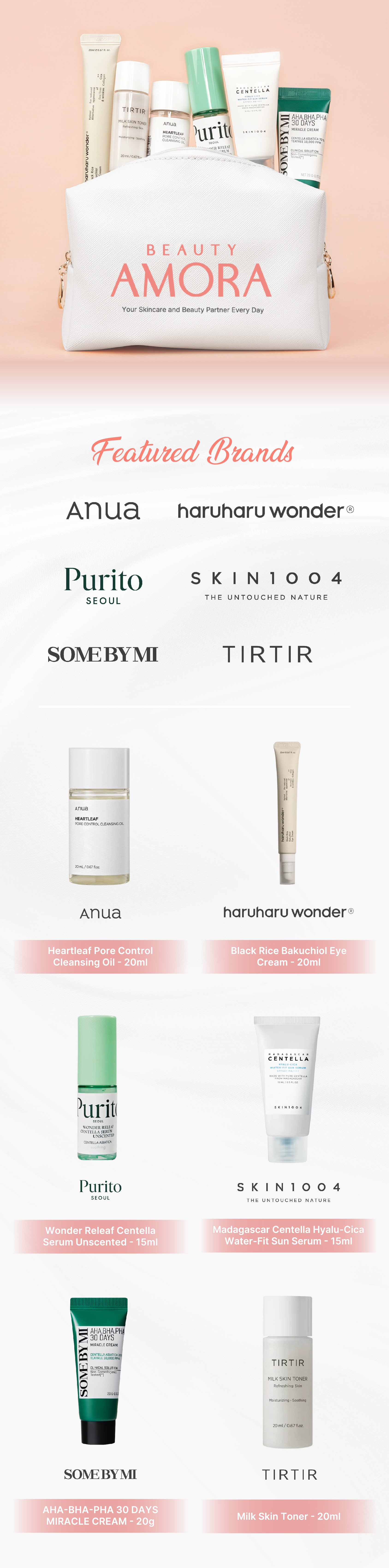 Beauty Amora - Amora Glow Pouch (Daily Skincare Set) - 6pcs Set ...